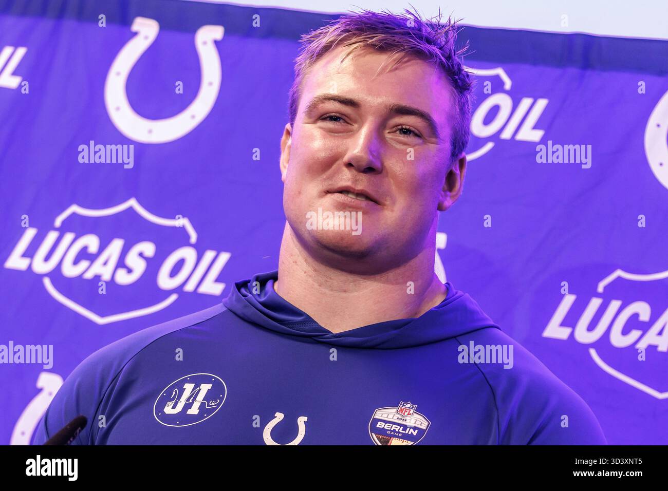 07 November 2025, Berlin: American football, media round of the ...