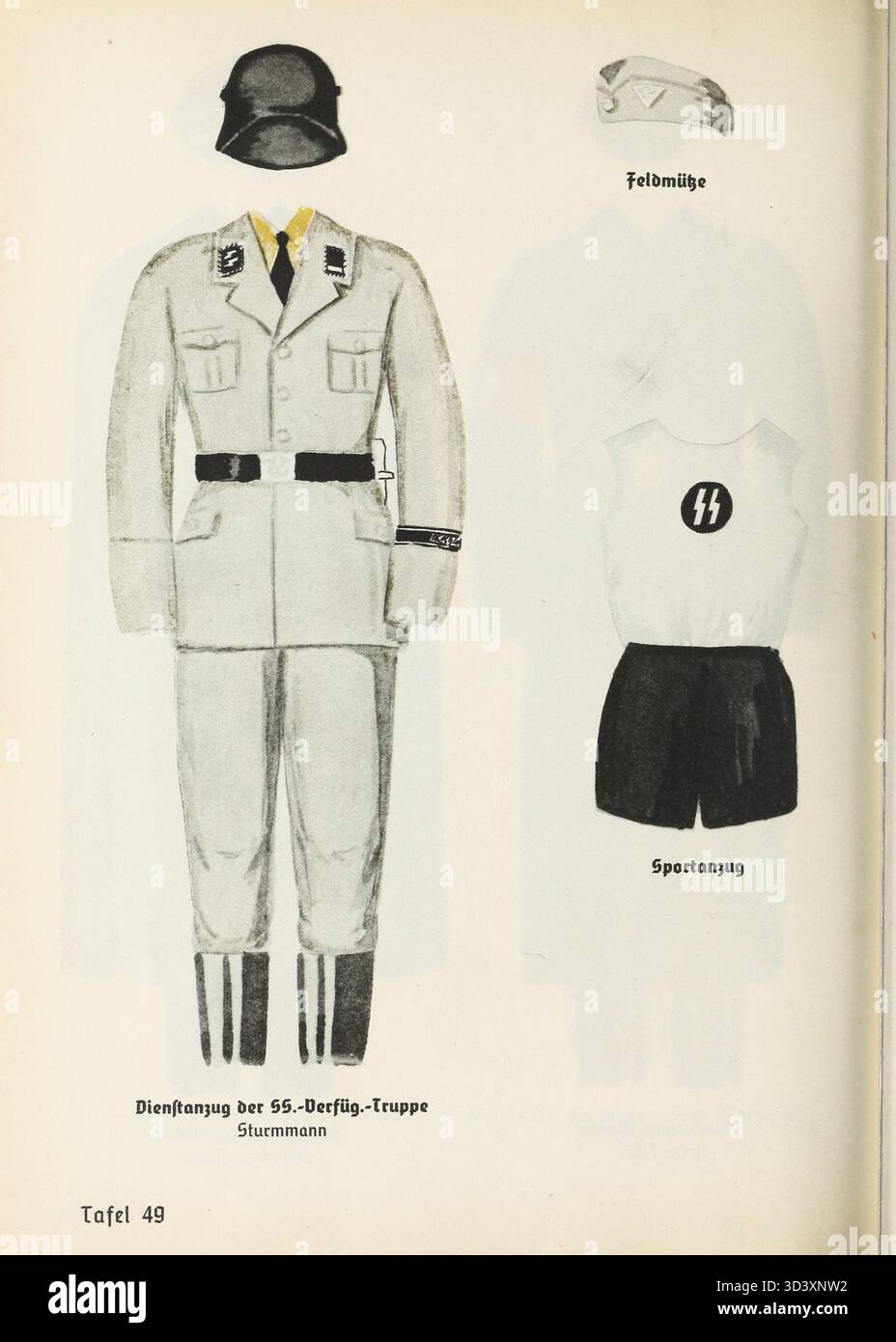 A 1936 illustration from the NSDAP Organization Book depicting SS ...