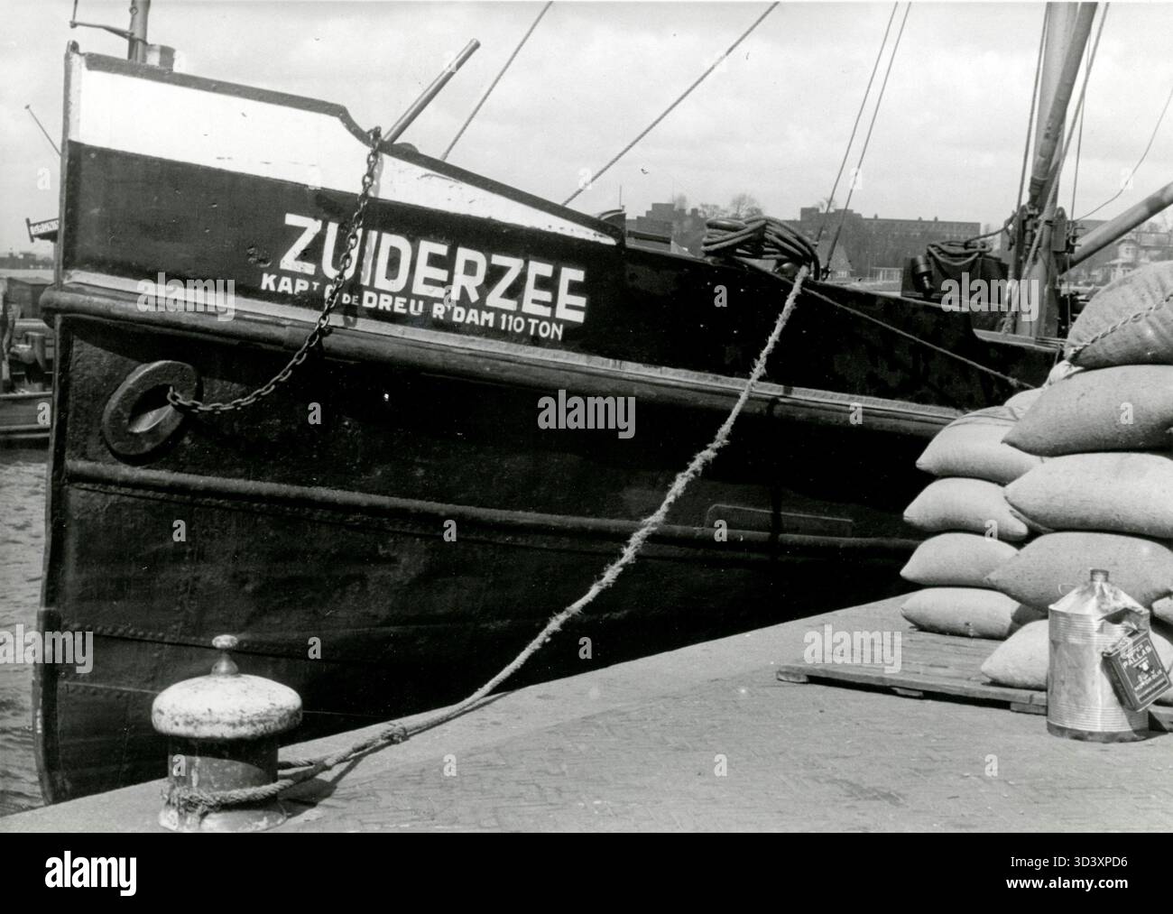 In 1940, the tonnage is clearly marked on the hull of a ship at the ...
