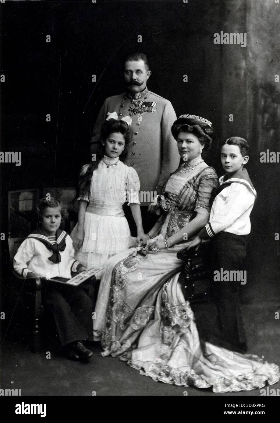 This image shows Archduke Franz Ferdinand of Austria-Este with his wife ...