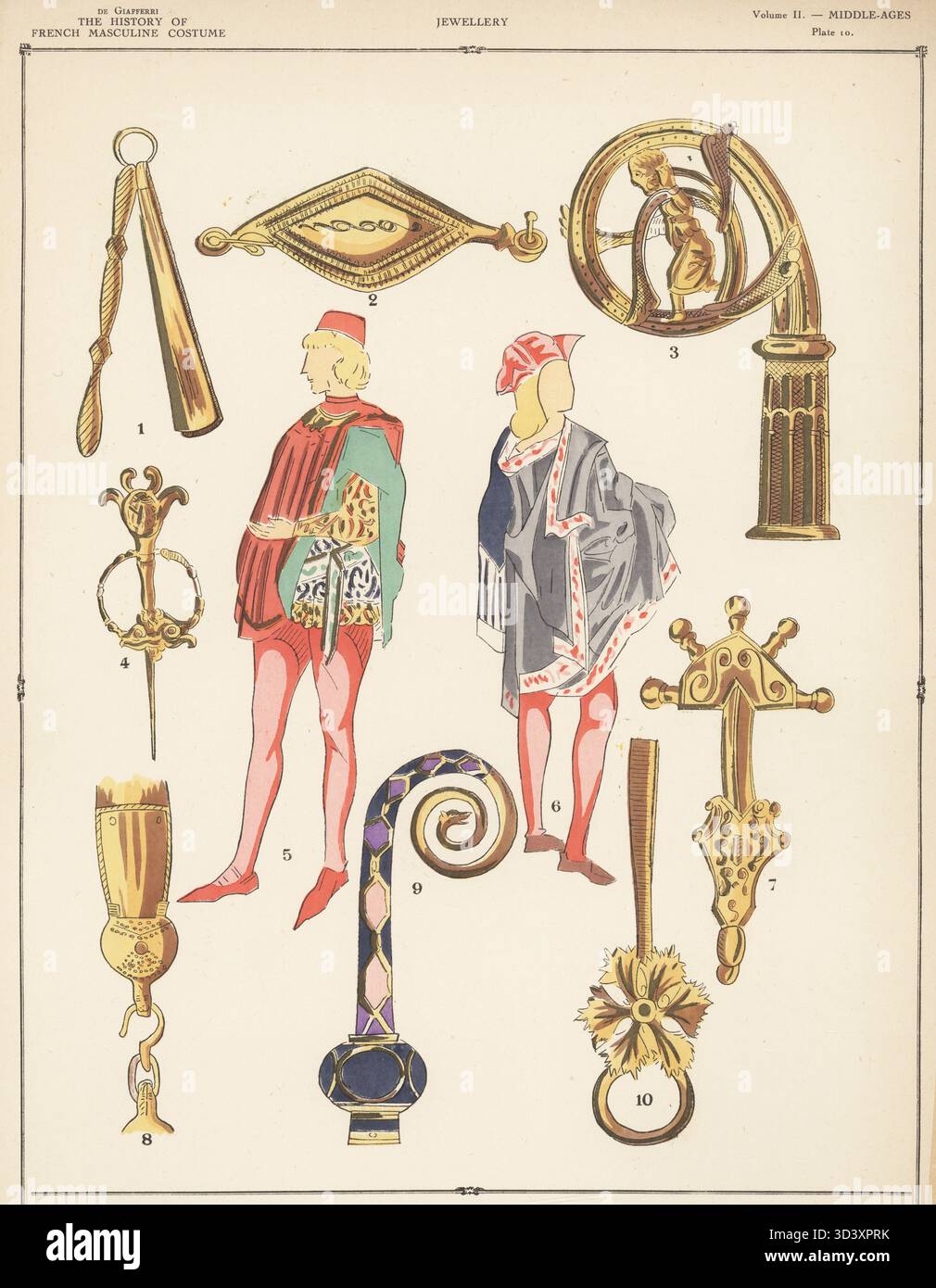 Men's jewelry in the Middle Ages. Bronze tweezers and ear-spoon 1 ...