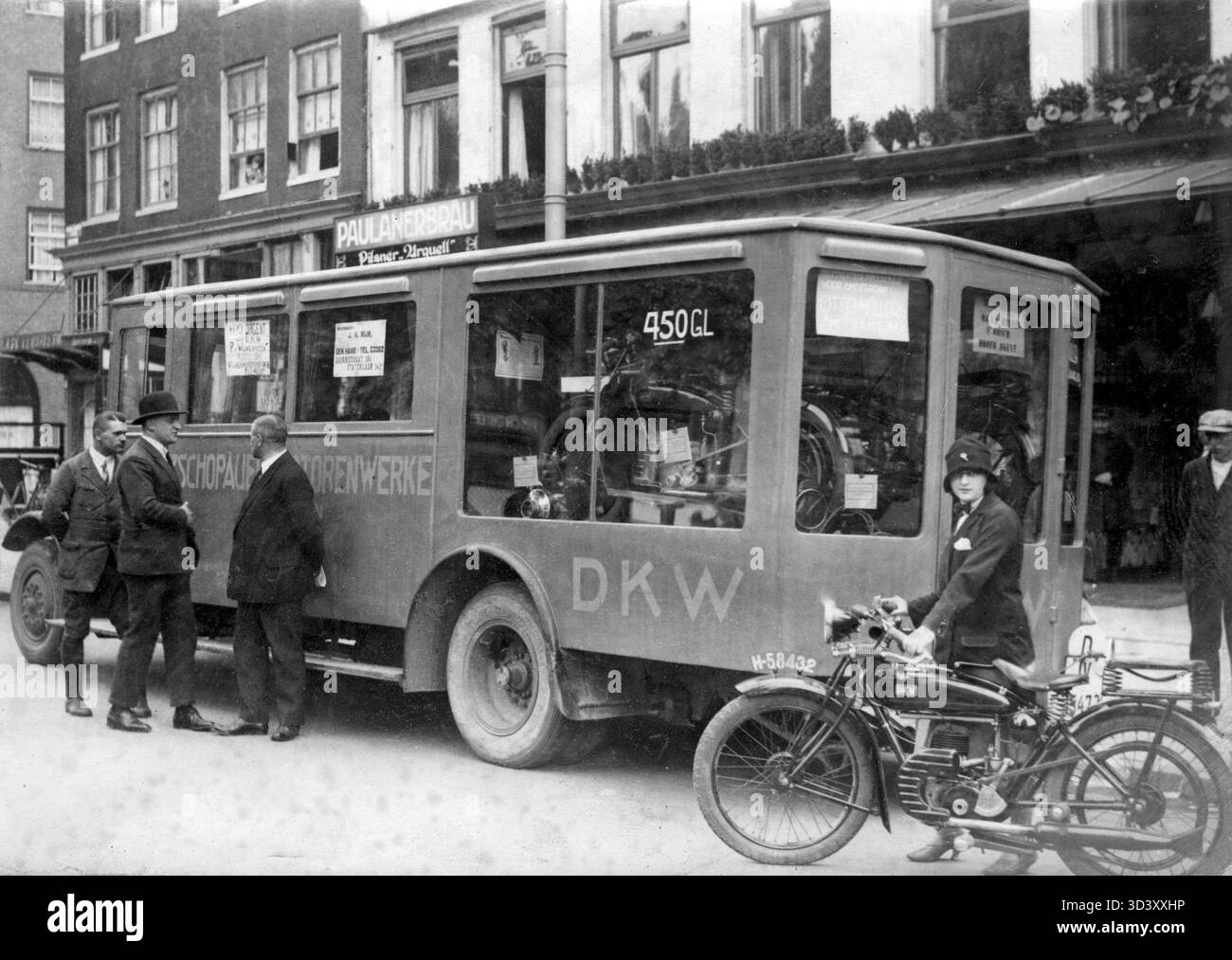 A moving office and showroom for DKW motorcycles in Amsterdam ...