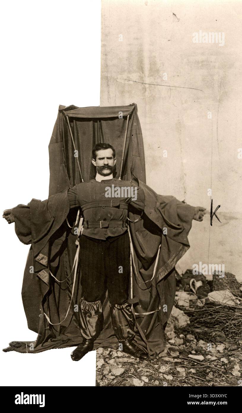 A photograph of Austrian parachutist Franz Reichelt before his fatal ...