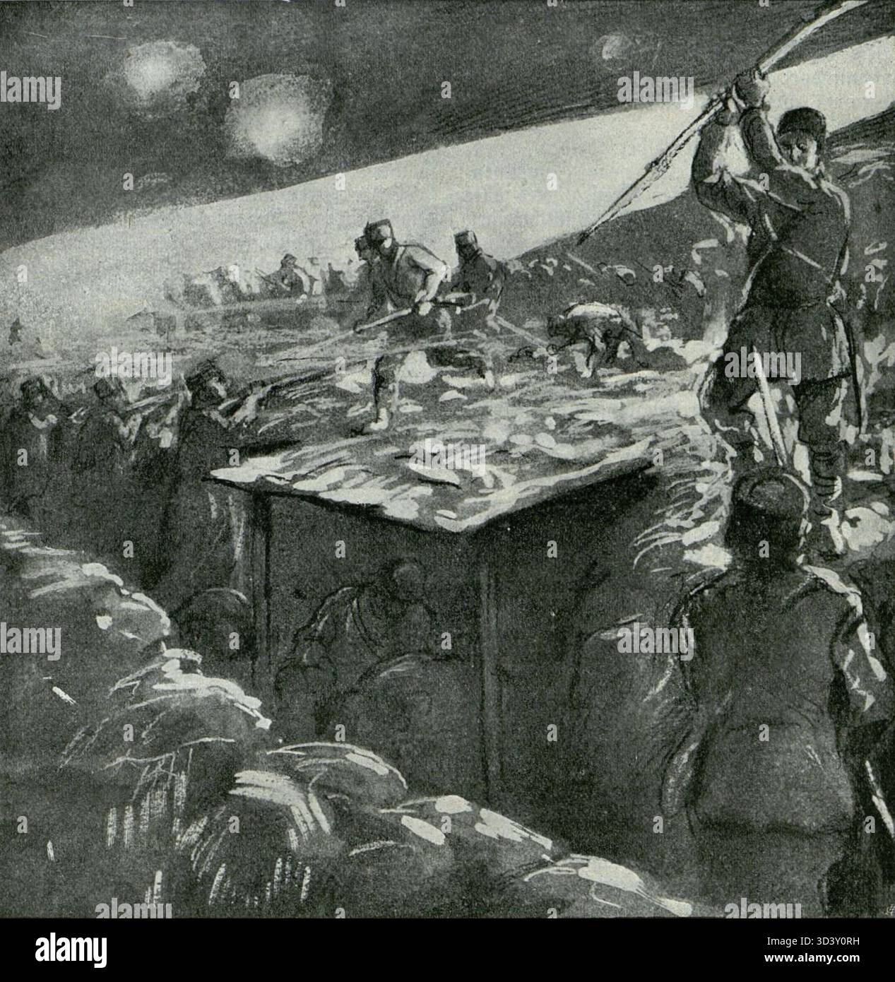 A scene from the Turkish retreat during the First Battle of Çatalca in ...