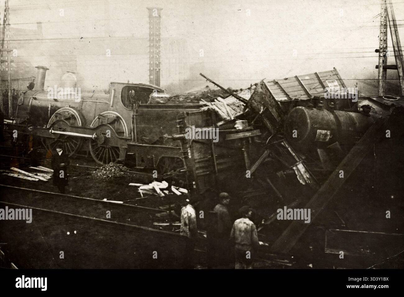 A side view of the train after the railway disaster in Breda ...
