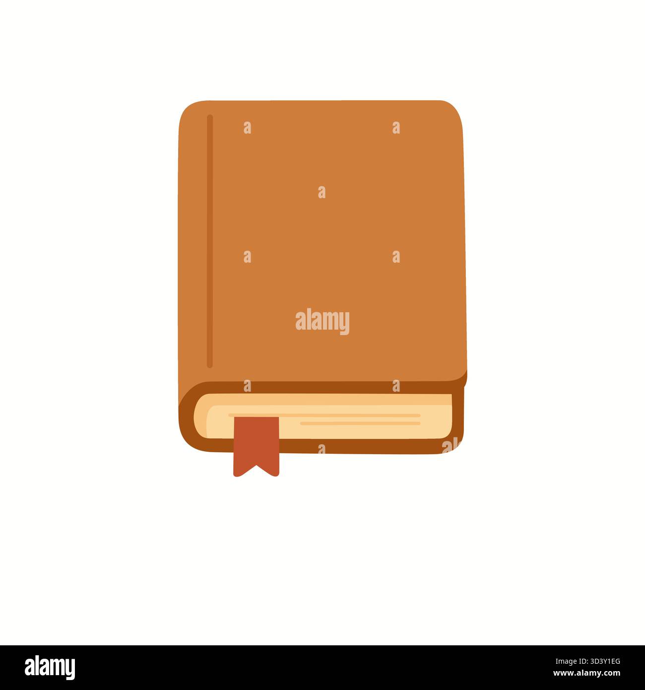Classic Closed Brown Book with Bookmark Illustration Stock Vector Image ...