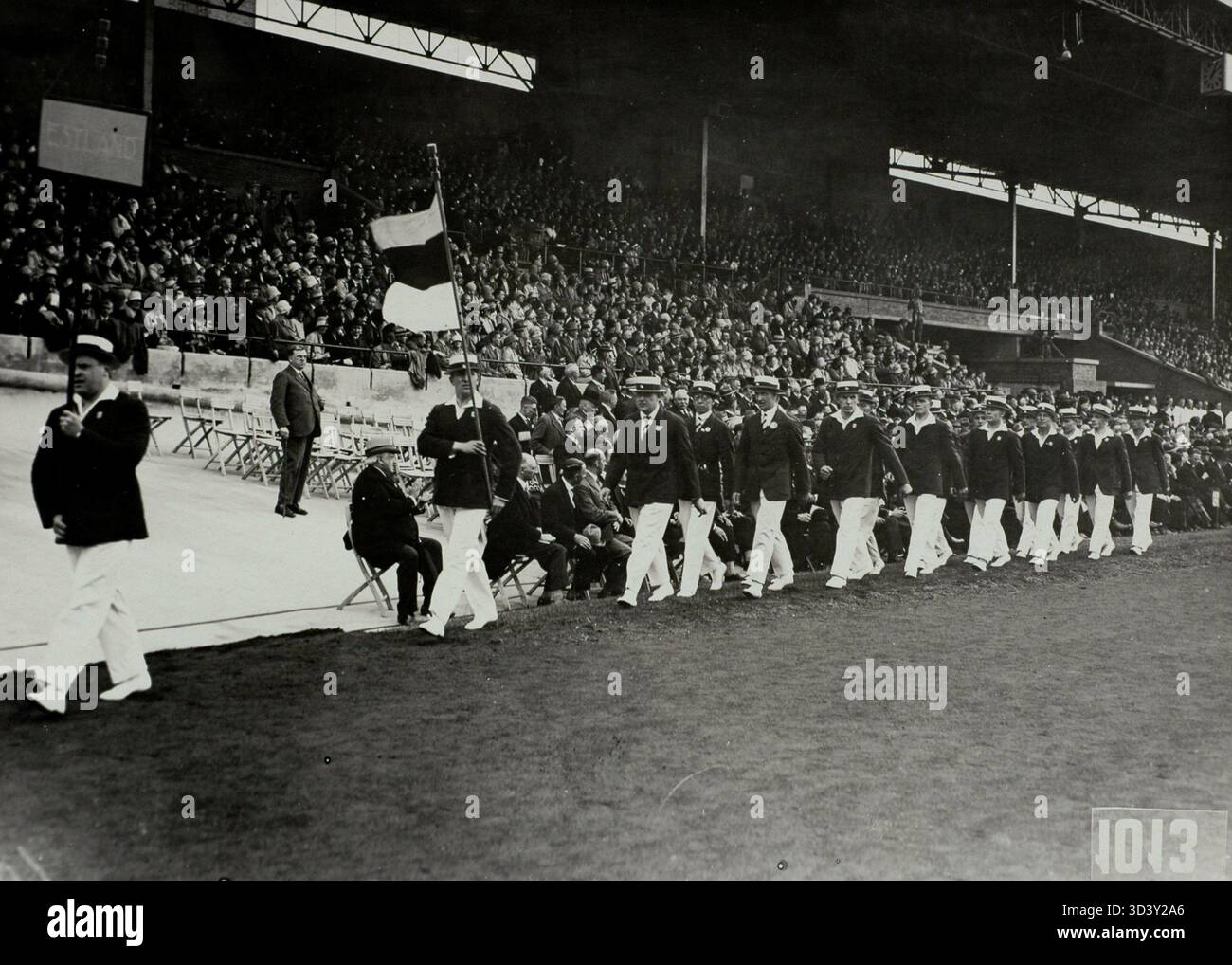 The Estonian Olympic team made their entrance during the opening ...