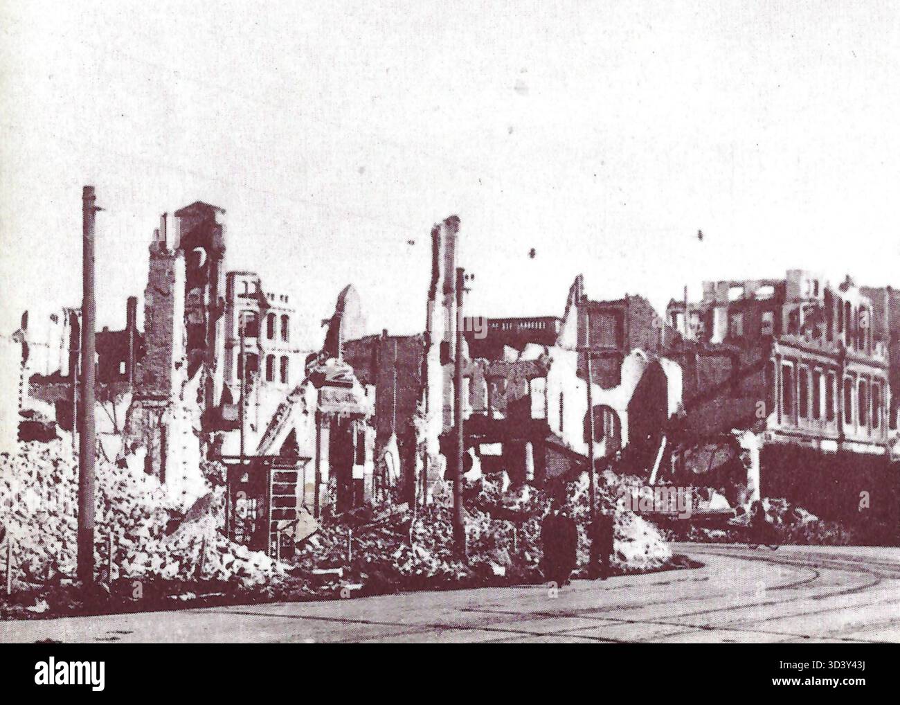 This photograph shows Otto-von-Guericke-Straße in Magdeburg after ...