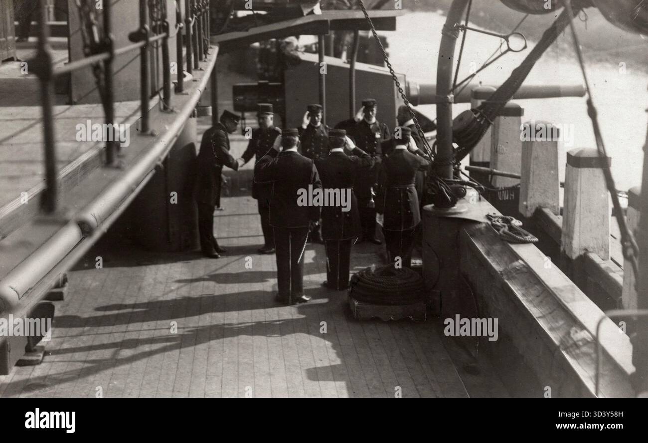 Prince Hendrik is greeted aboard the Hr.Ms. Evertsen during Red Cross ...