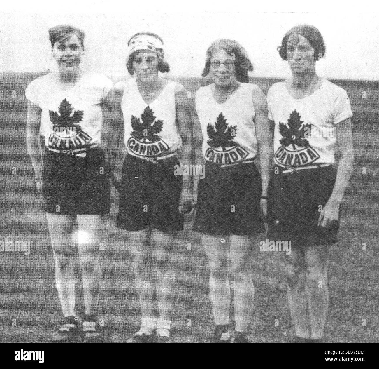 The Canadian women's 4x100m relay team, consisting of Florence Bell ...