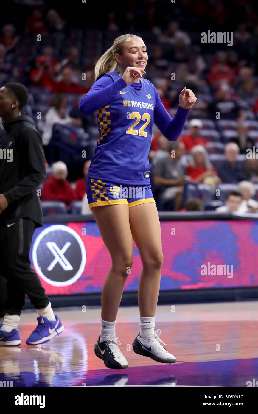 TUCSON, AZ - NOVEMBER 06: UC Riverside Highlanders guard Taylor Swanson ...