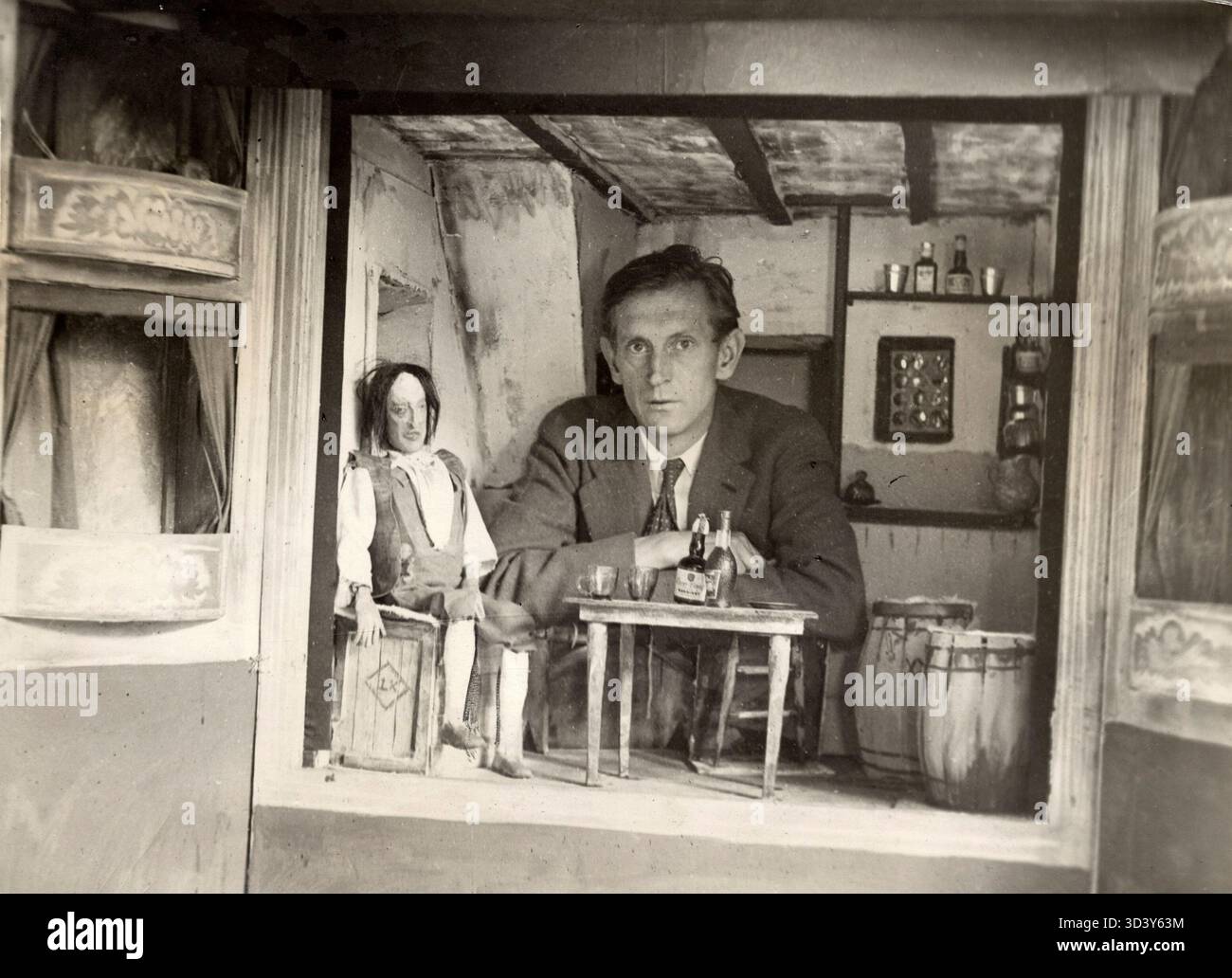 Artist Norman Jacobson is photographed behind the stage of his ...
