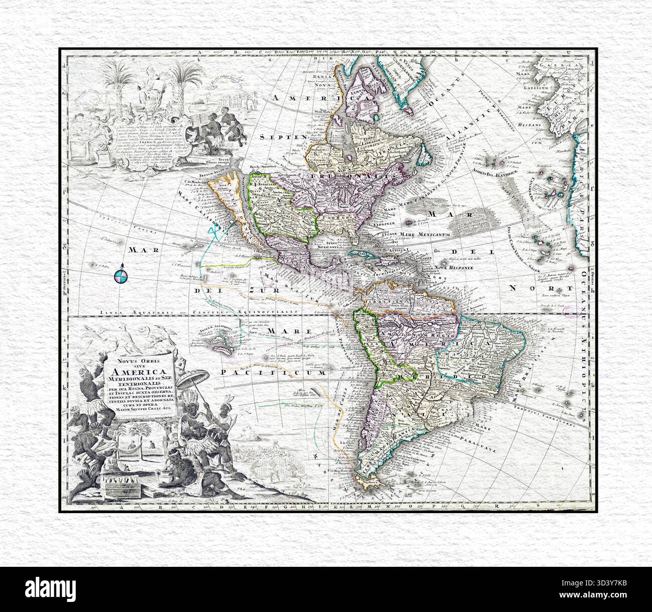 The New World or South and North America – 18th Century Antique Map ...