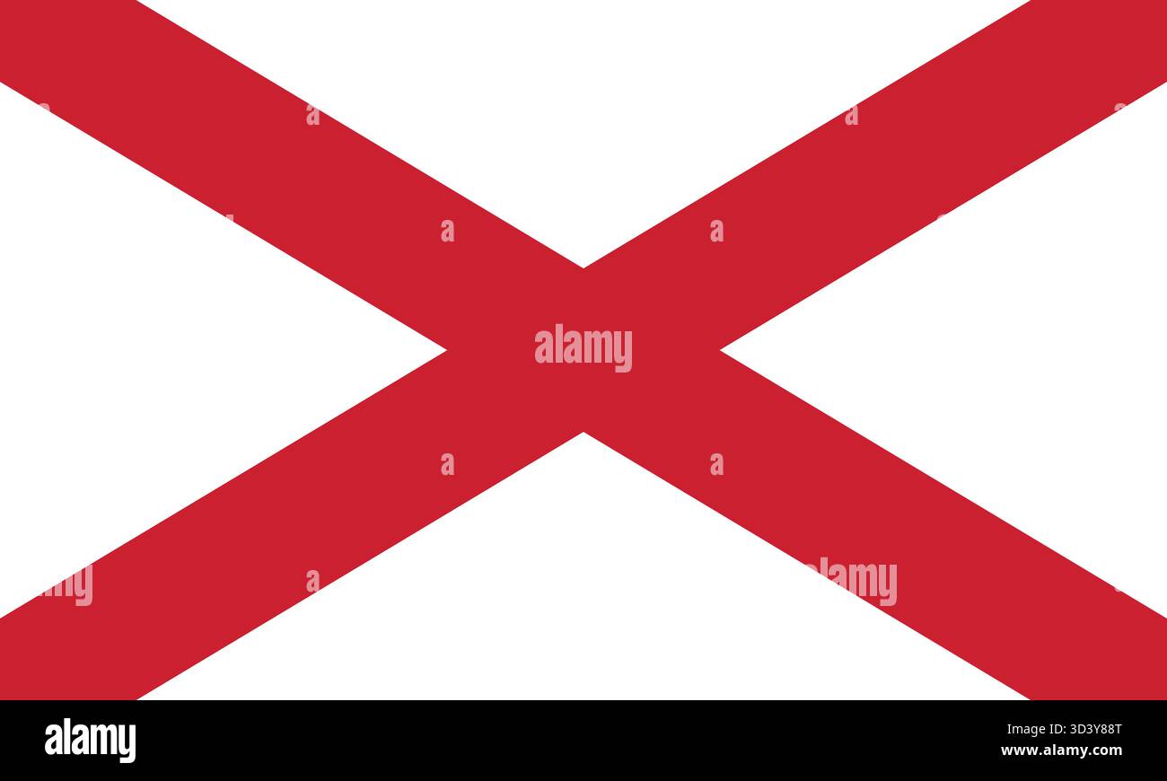 Saint Patrick’s Saltire – Red Diagonal Cross on White Field, Irish ...