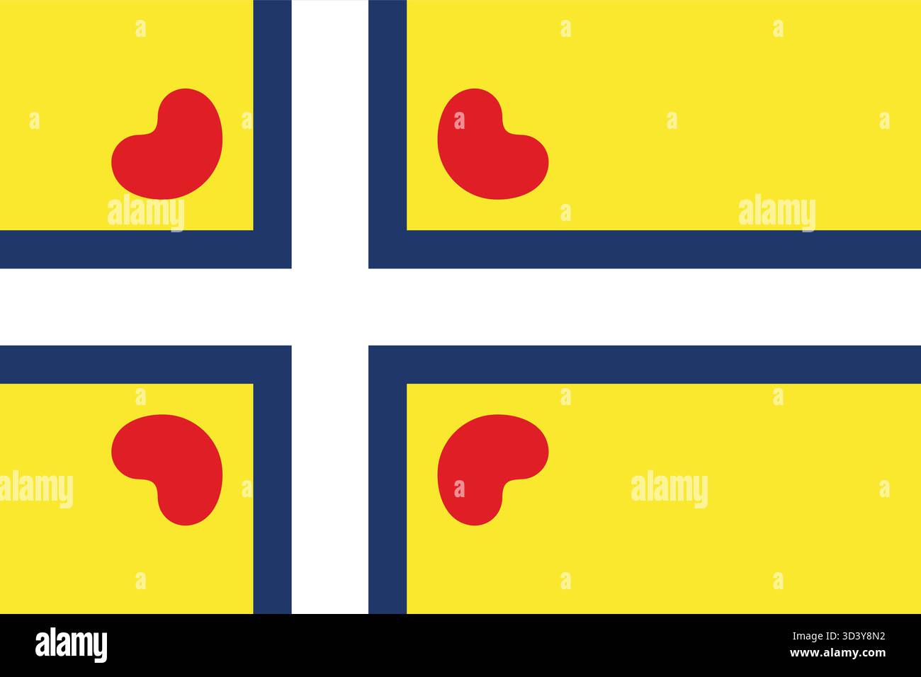 Regional flag of Friesland, Netherlands with blue and white stripes and ...