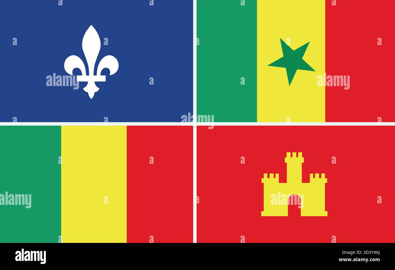 Louisiana Creole Flag – White Fleur-de-Lys, West African Tricolors ...