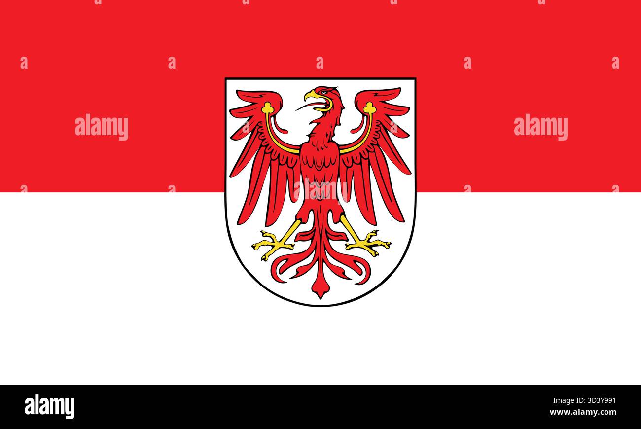 Flag of Brandenburg, Germany – Red-White Horizontal Stripes with Red ...