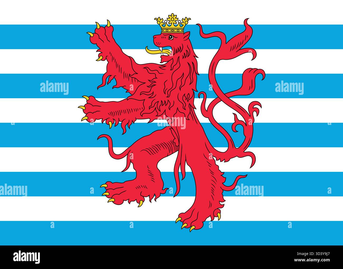 Civil ensign of Luxembourg with red, white, and light blue horizontal ...