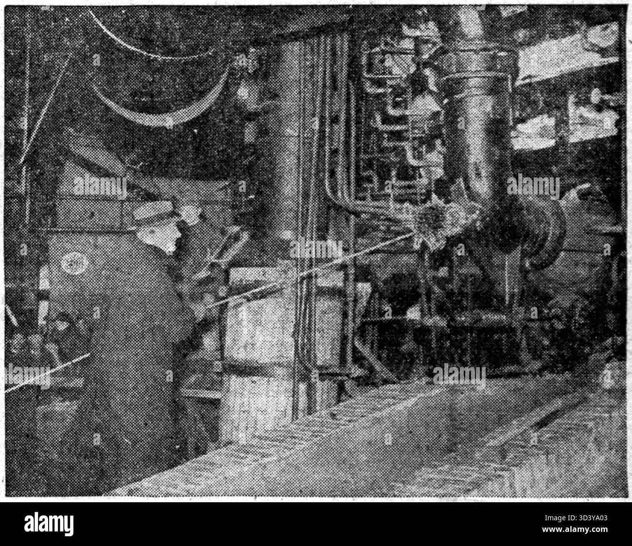 A photo from 1948 showing the official opening of the third blast ...