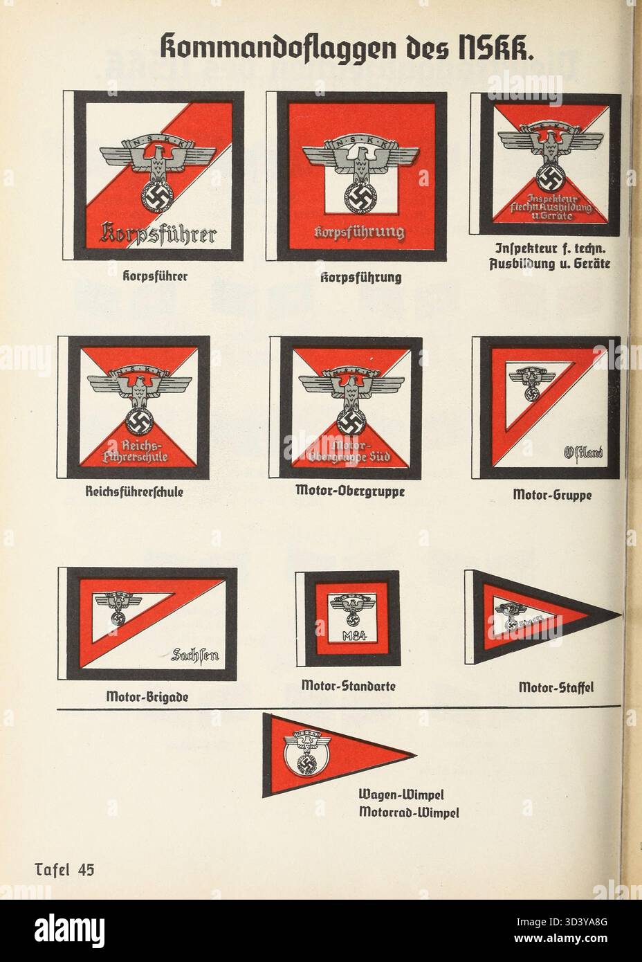 This image from the 1936 NSDAP organizational book displays the flags ...