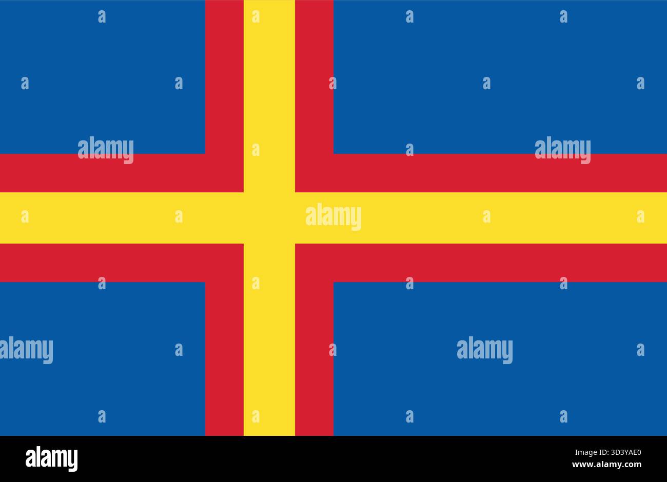 Flag of Hälsingland, Sweden – Blue, Yellow, and Red Nordic Cross ...