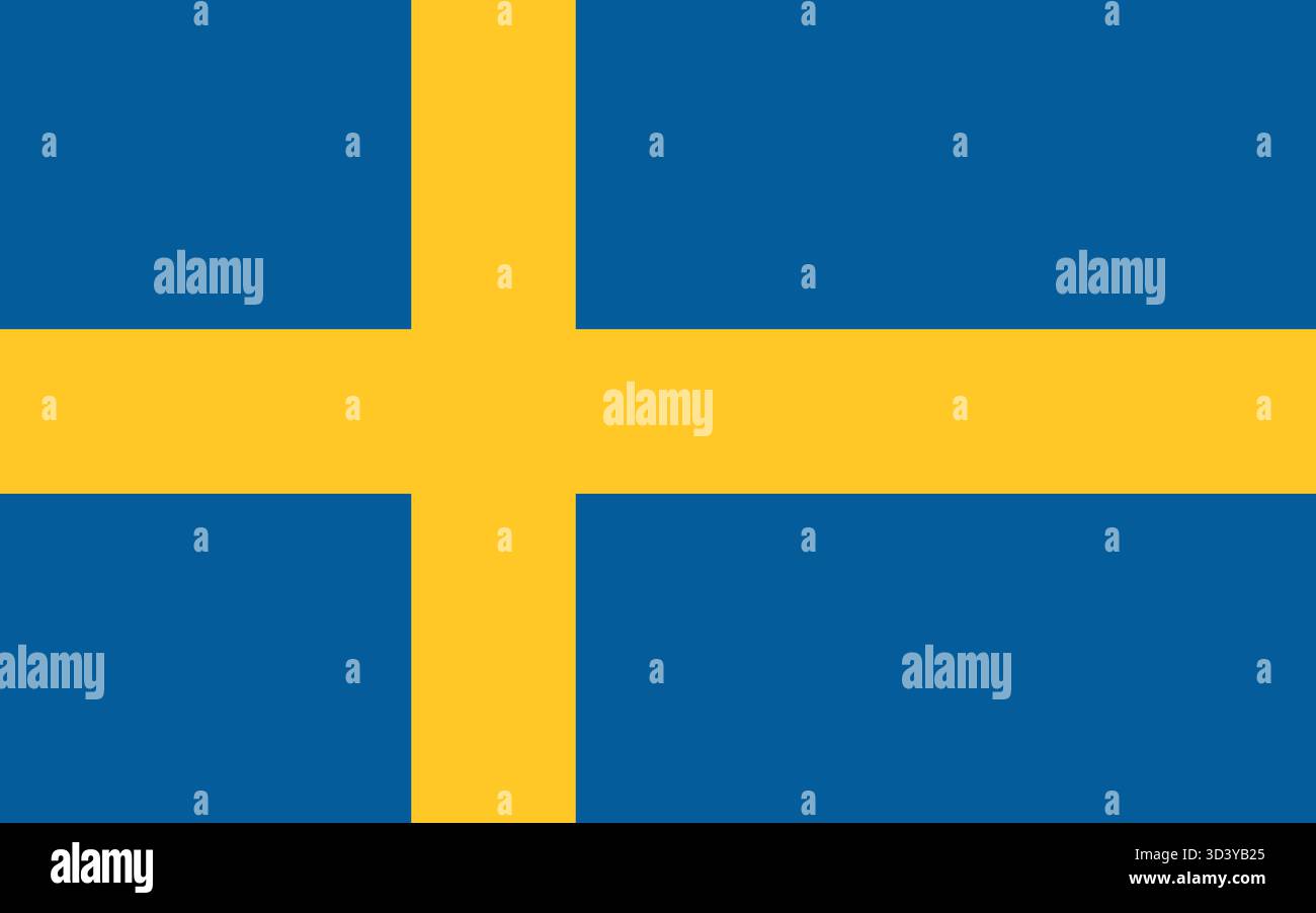 Flag of Sweden – Blue Field with Yellow Nordic Cross, Symbol of Swedish ...
