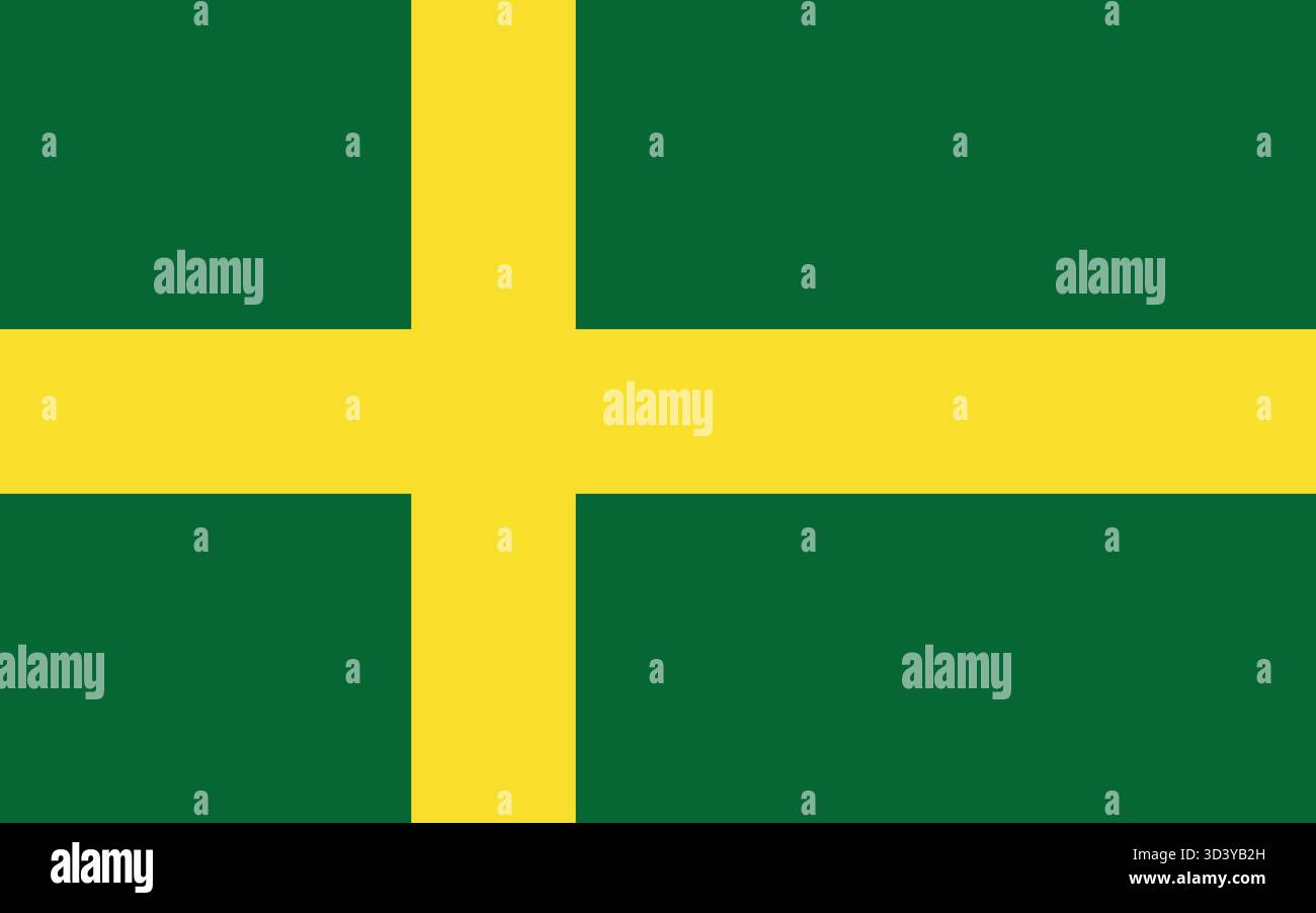 Flag of Öland, Sweden with blue background and yellow Nordic cross ...