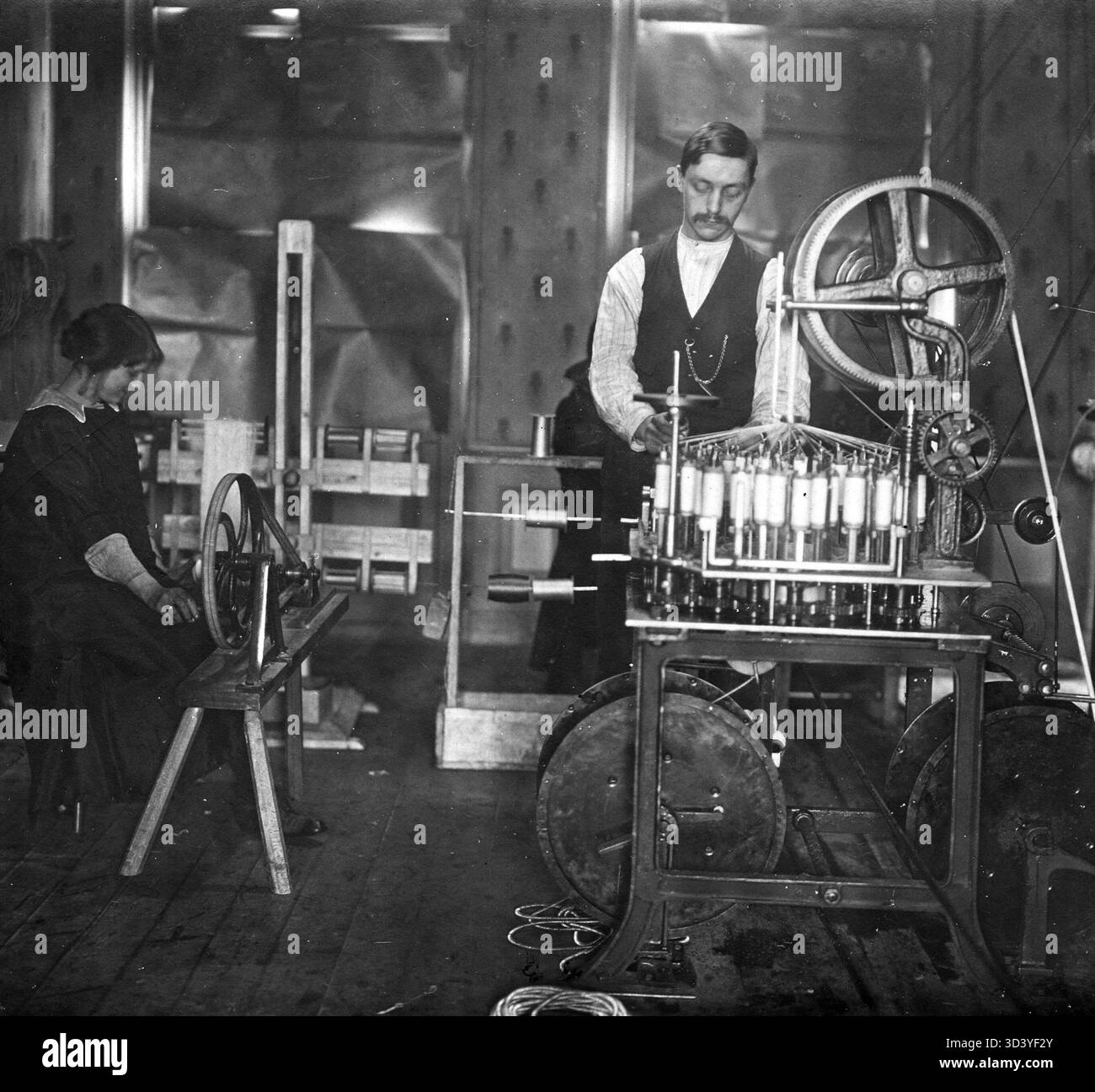 Interior of the first Dutch synthetic rubber factory, 'Hollandia,' in ...