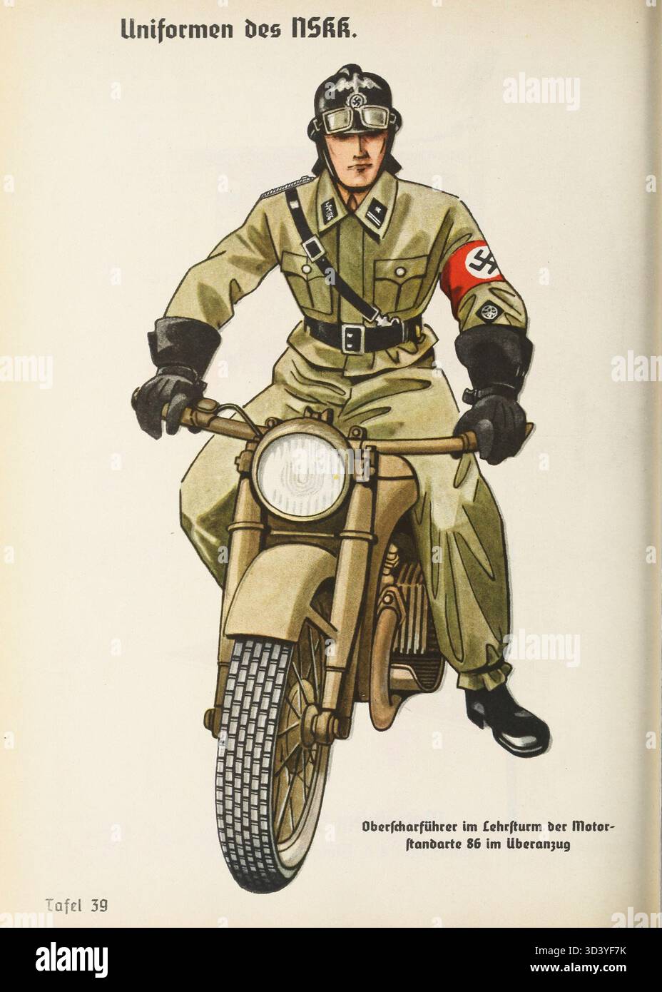 The image shows an NSKK uniform worn by an Oberscharführer in Lehrsturm ...