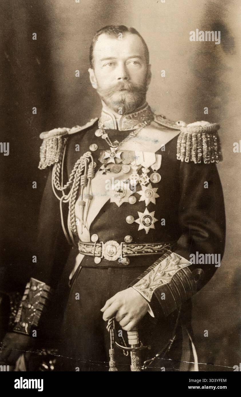 Tsar Nicholas II of Russia is seen in full English admiral's attire in ...