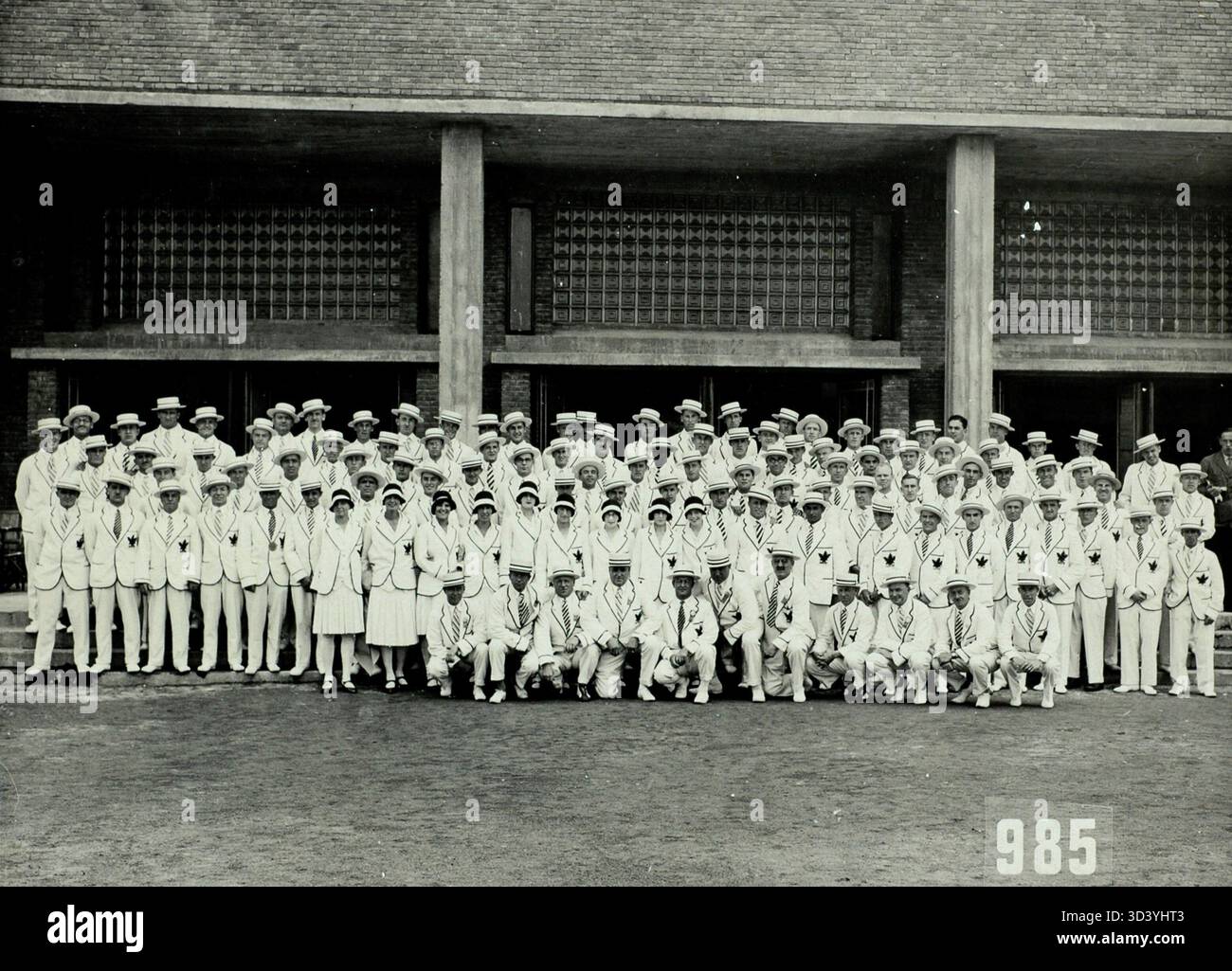 The entire Canadian Olympic team gathers at the Olympic Stadium in ...