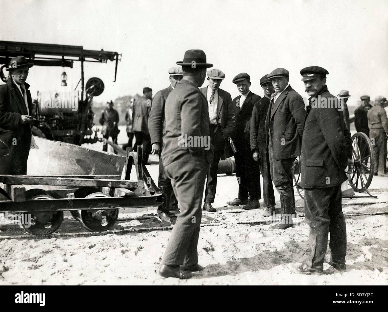 In 1929, workers at a construction site in The Hague, Netherlands ...