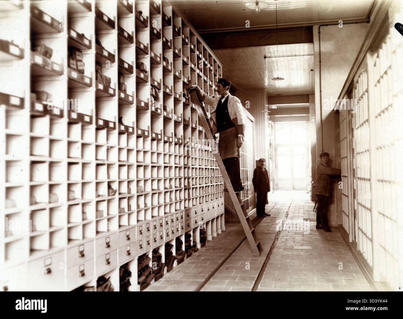 A warehouse with compartmentalized storage units belonging to the ...
