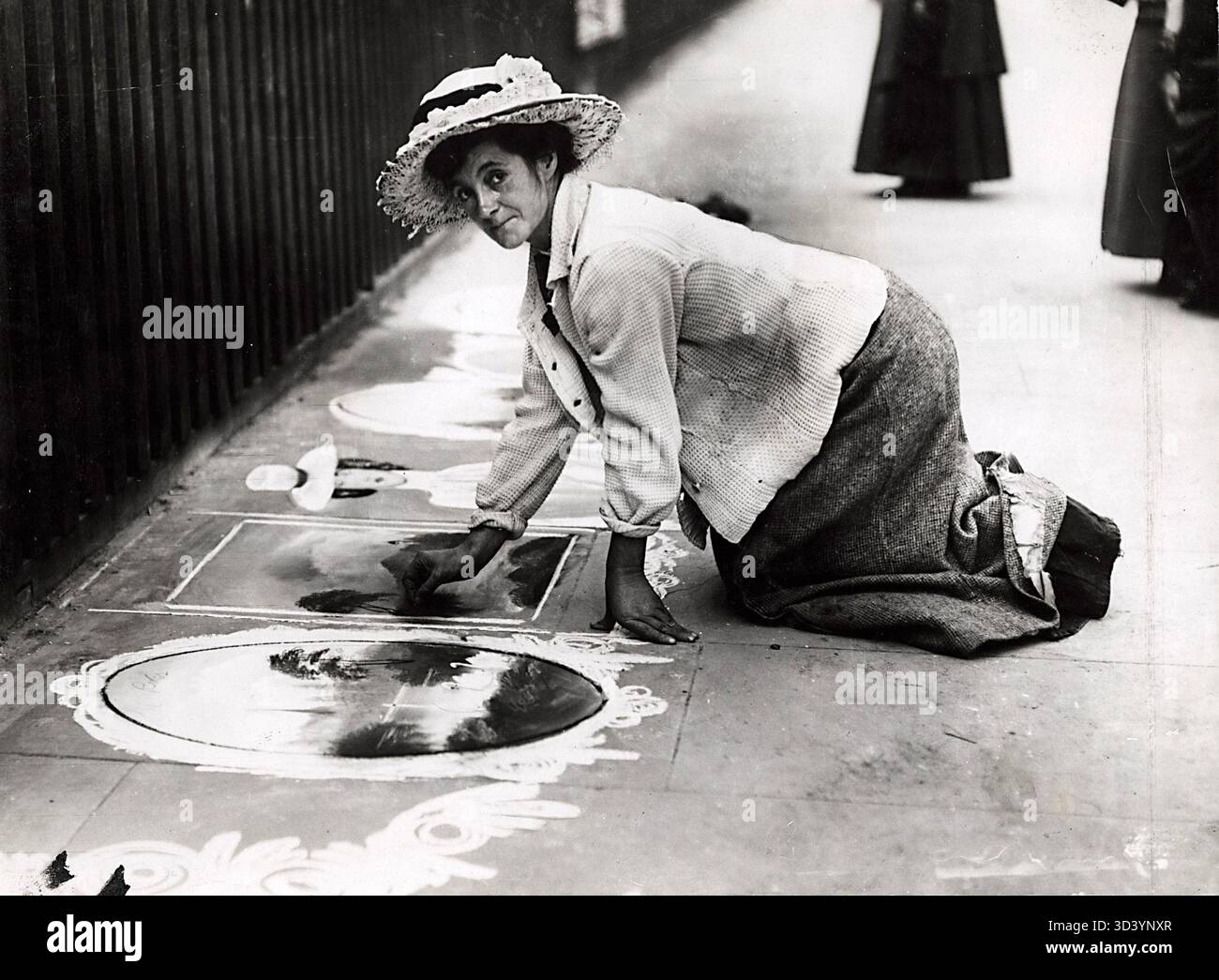 Street artist Mrs. Colman, a pavement artist, wins first prize at a ...