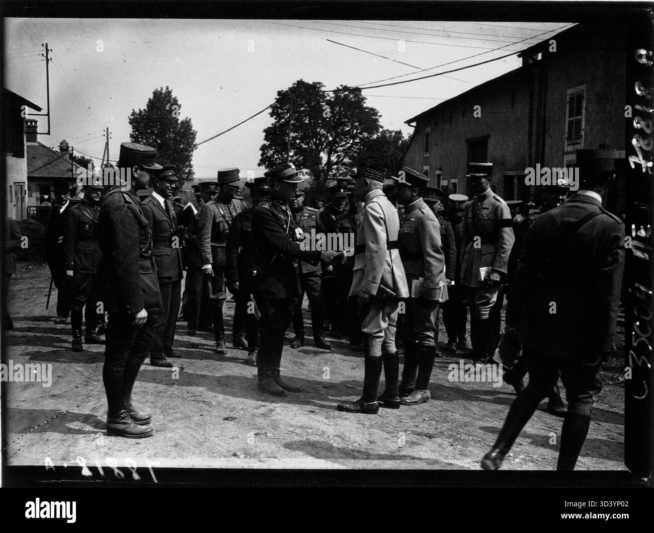 This 1930 press photograph shows Marshal Lyautey and foreign officers ...