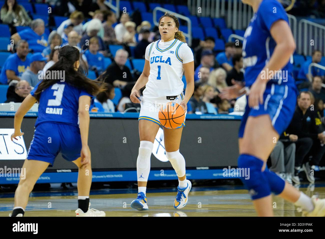 UCLA Bruins guard Kiki Rice (1) during an NCAA basketball game against ...