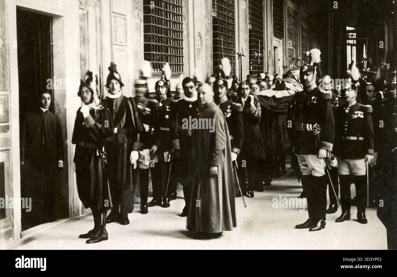 The transfer of the body of Pope Benedict XV in 1922, depicting the ...