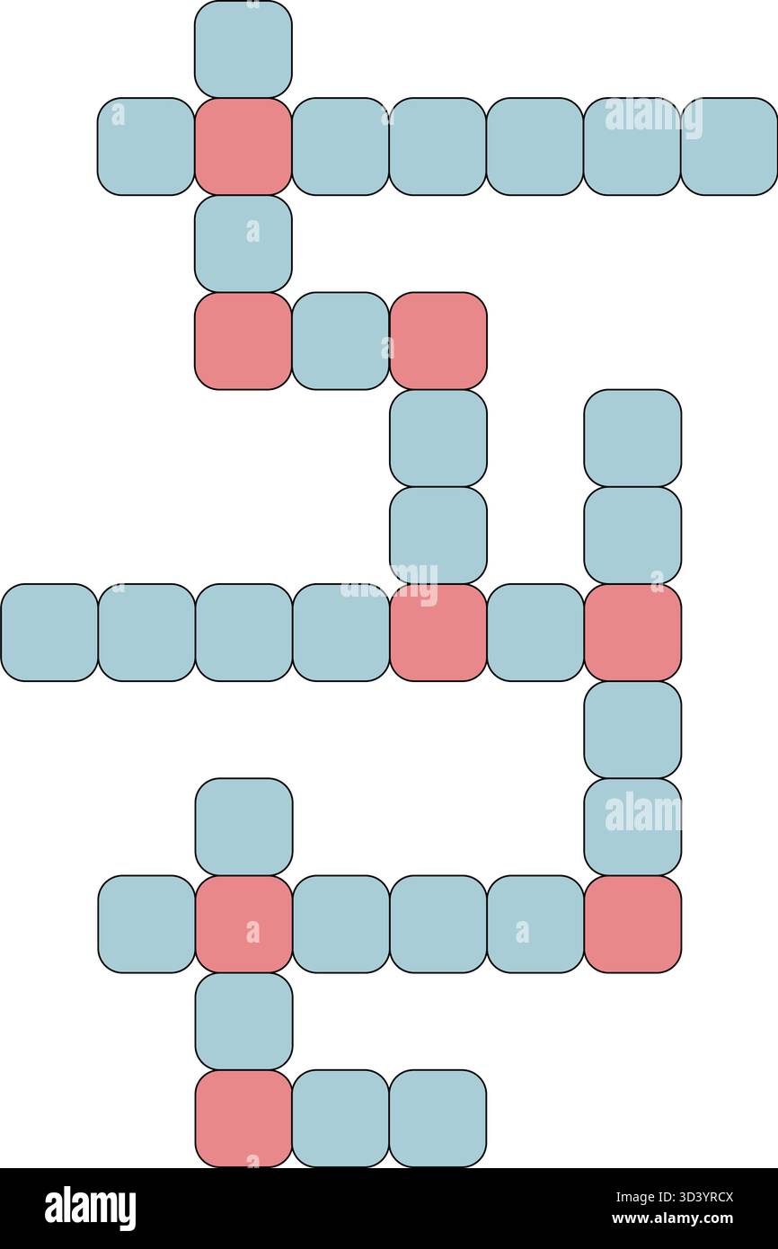 Simple crossword puzzle grid with blank squares. Abstract flat design ...