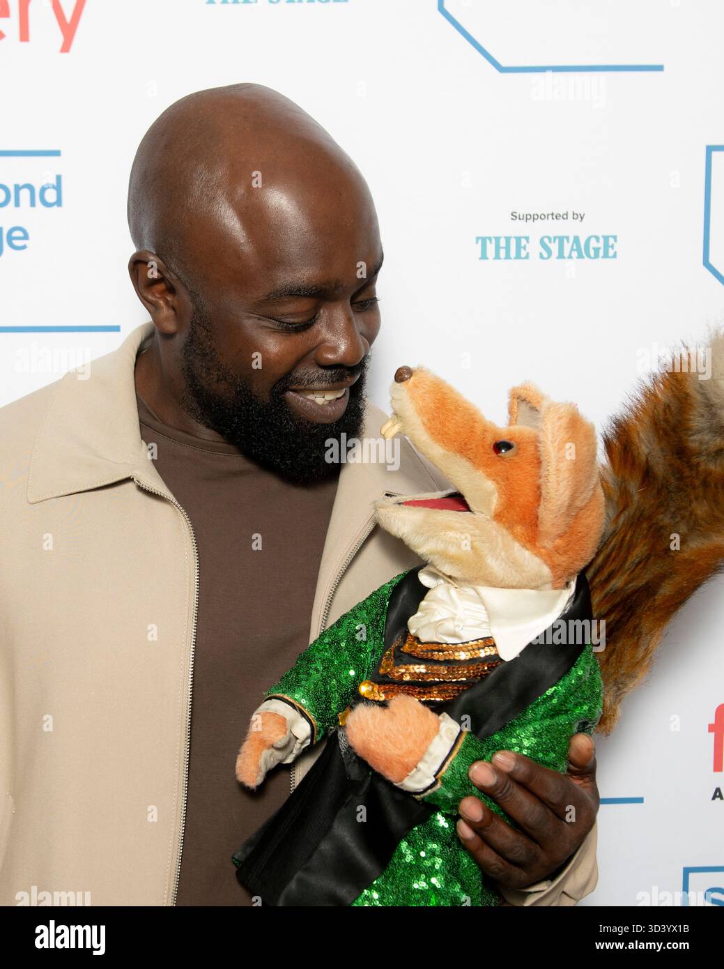 London, UK, Thursday, 6th November 2025 Michael Balogun and Basil Brush ...