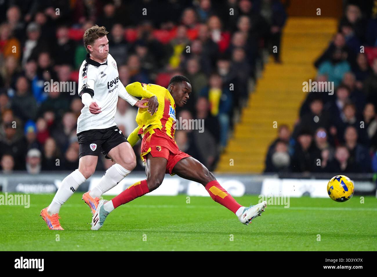 Watford's Marc Bola scores their side's first goal of the game during ...
