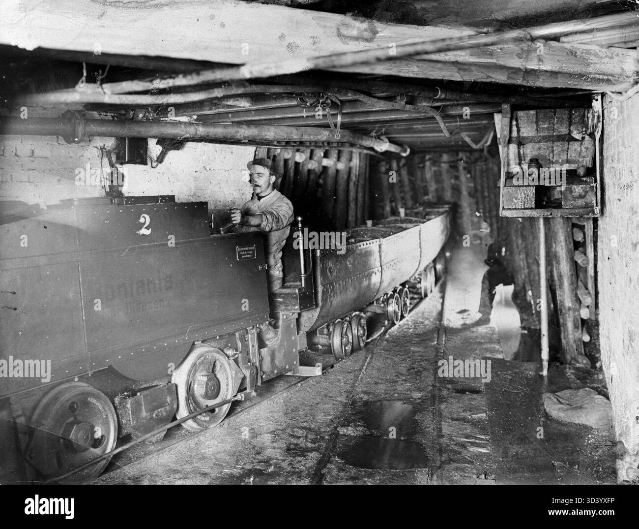 Between 1910 and 1940, coal mining in Limburg, Netherlands. The image ...