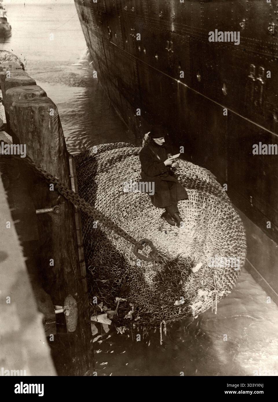 The rope of the German steamship Imperator in 1914. The ship was ...