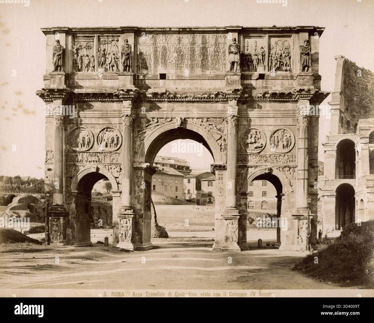 The Arch of Constantine in Rome, featuring panels depicting the ...