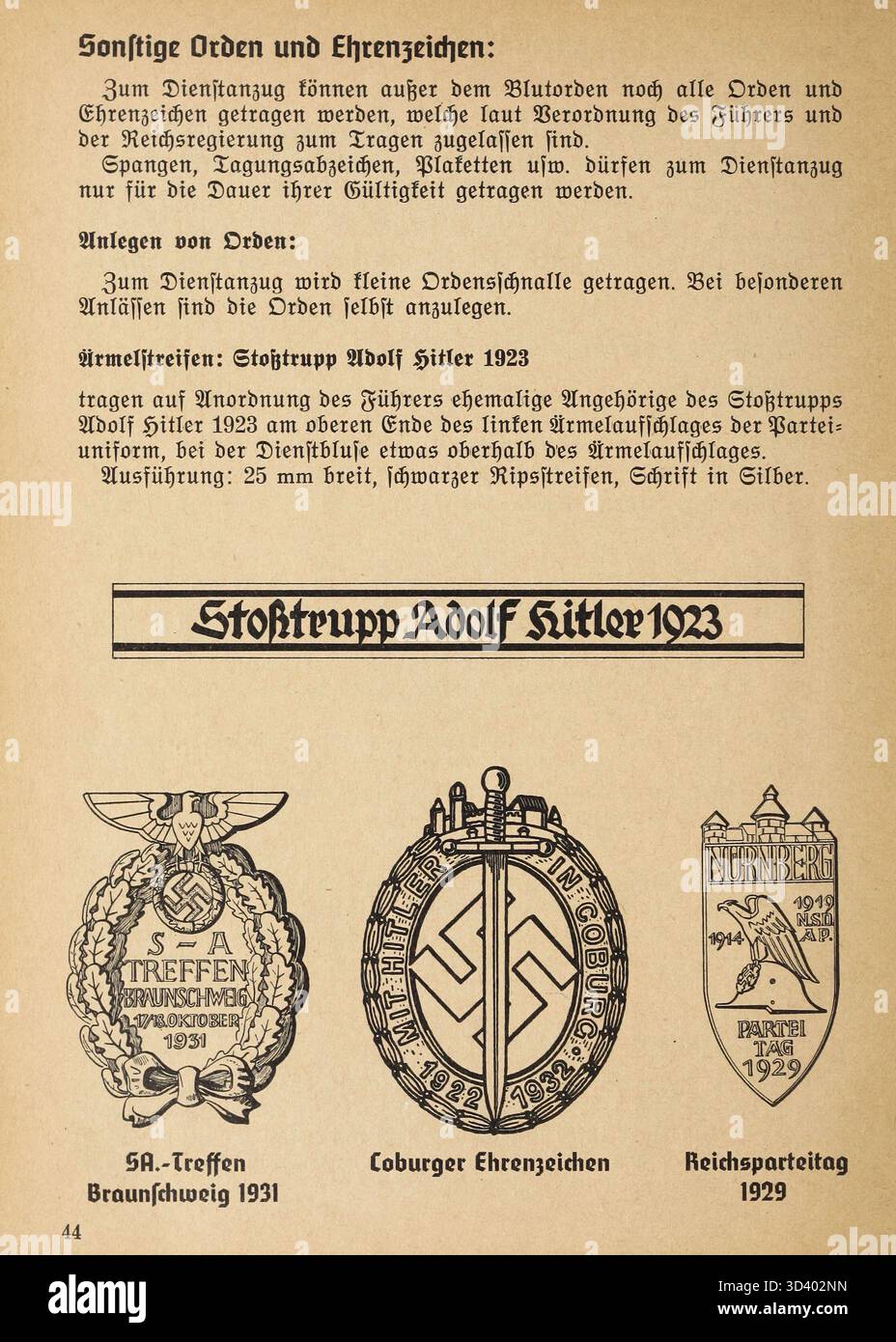 This page from the 1936 NSDAP Organization Book shows various Nazi ...