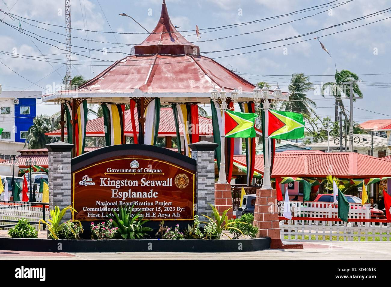 The bandstand at the Kingston Seawall Esplanade, a scenic promenade ...