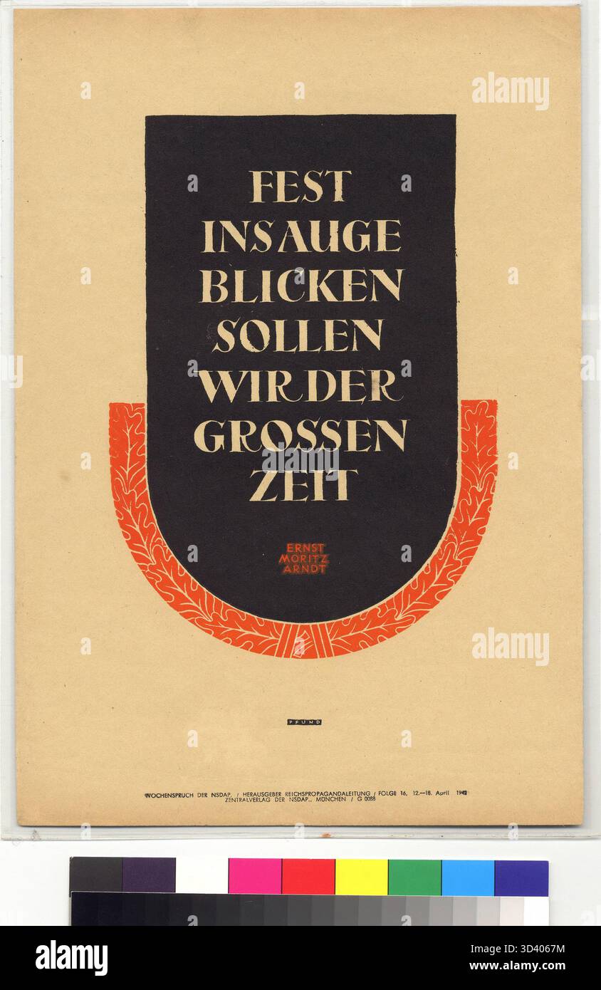This image displays the 'Wochenspruch der NSDAP' (weekly slogan) from ...