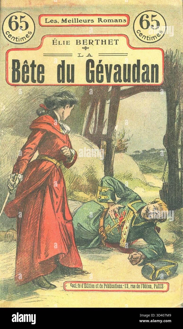 The 1910 cover illustration of Élie Berthet's novel *La Bête du ...