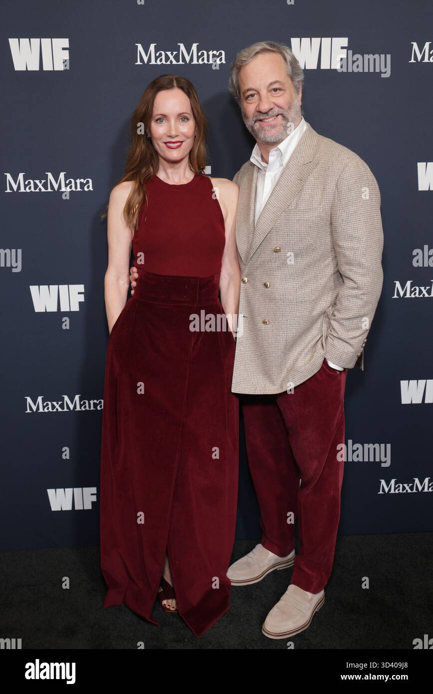 Leslie Mann and Judd Apatow attends the 2025 WIF Honors Presented By ...