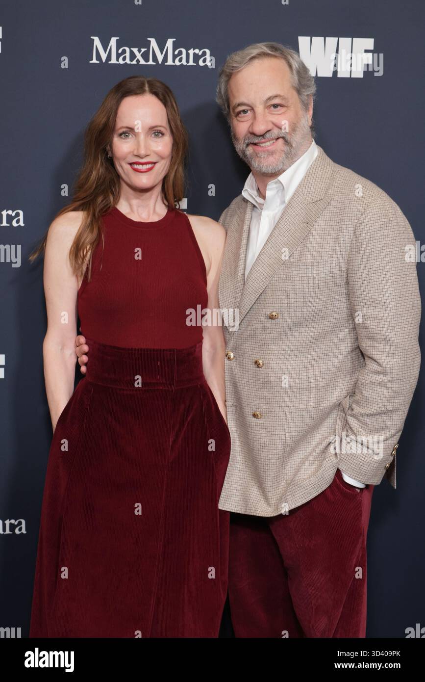 Leslie Mann and Judd Apatow attends the 2025 WIF Honors Presented By ...