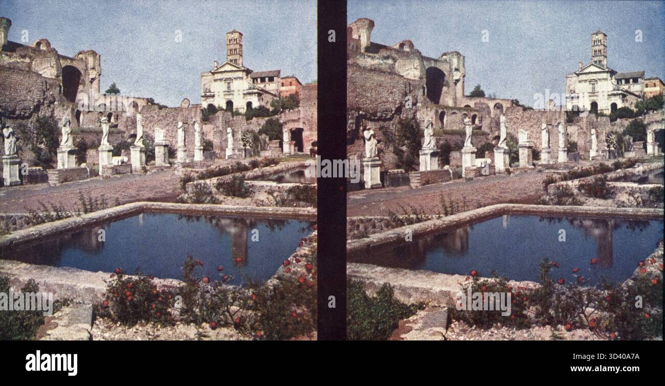 Stereo photo of the Roman Forum, the ancient center of Rome, Italy. The ...